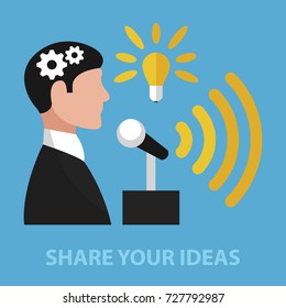 Share Your Ideas Flat Concept Vector Stock Vector (Royalty Free) 727792987