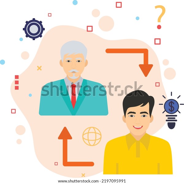 Sharing Experience Employee Each Other Vector Stock Vector (Royalty ...