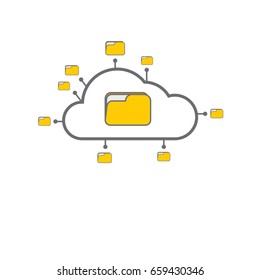 Sharing Folder Cloud Service Stock Vector (Royalty Free) 659430346 ...