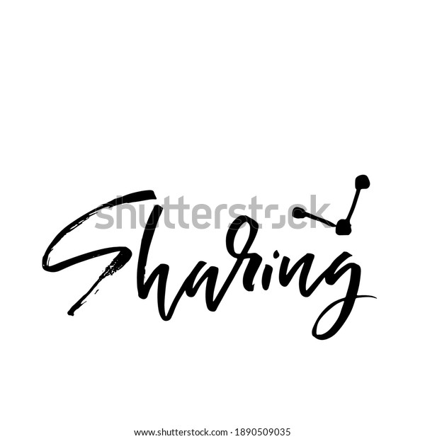 Sharing Modern Brush Lettering Vector Illustration Stock Vector ...