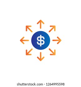 Sharing Money Icon Simple Modern Style Stock Vector (Royalty Free ...