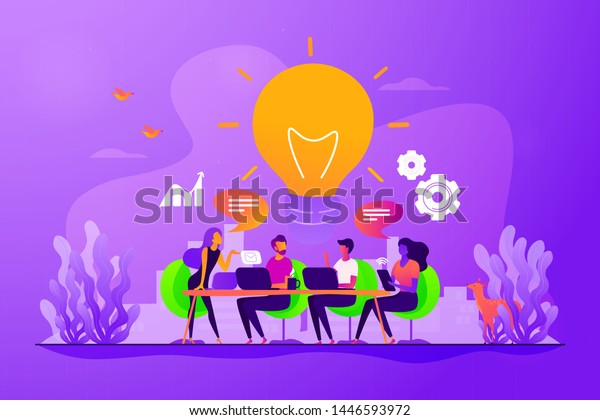 Sharing Thoughts Ideas Teamwork Company Colleagues Stock Vector ...