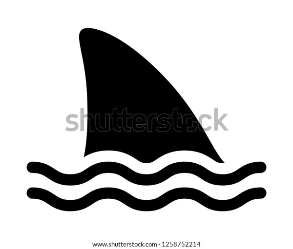 Shark Attack Warning Sign Shark Dorsal Stock Vector (Royalty Free ...