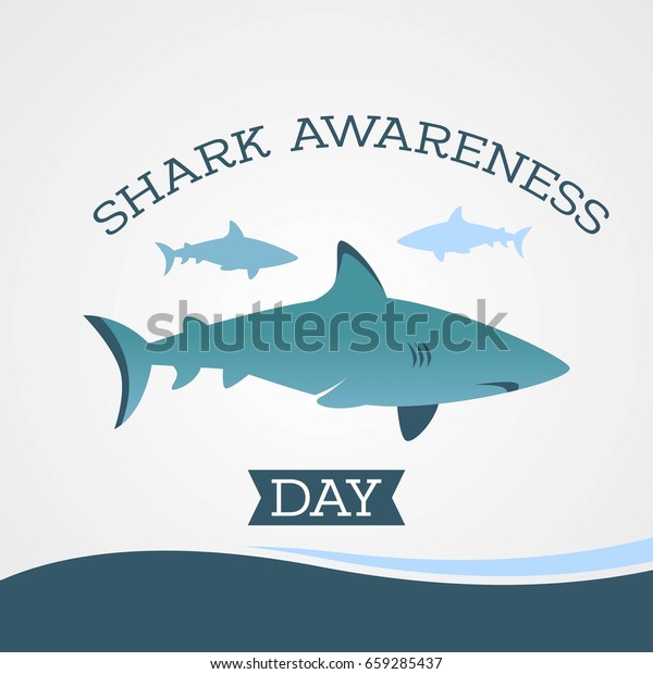 Shark Awareness Day Vector Illustration Suitable Stock Vector (Royalty ...