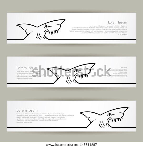 Shark banners - vector illustration