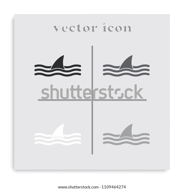 Shark Fin Flat Black White Vector Stock Vector (Royalty Free ...