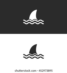 Shark Fin Icon Vector Shark Fin Stock Vector (Royalty Free) 2081872240
