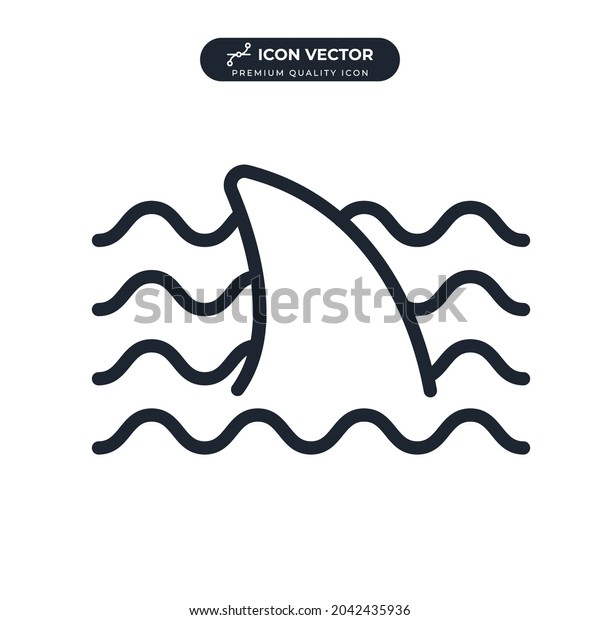 Shark Fin Icon Symbol Template Graphic Stock Vector (Royalty Free ...