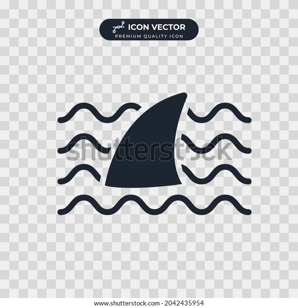 Shark Fin Icon Symbol Template Graphic Stock Vector (Royalty Free ...