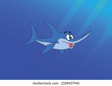 Shark Fish Happy Mode Vector Illustration Stock Vector (Royalty Free ...