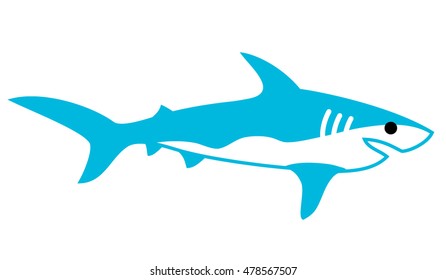 Shark Icon Blue Shark Vector Illustration: เวกเตอร์สต็อก (ปลอดค่า ...