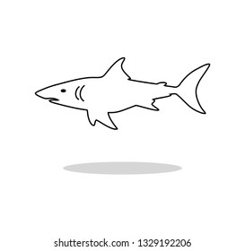 Shark Icon Fish Outline Vector Stock Vector (Royalty Free) 1329192206 ...