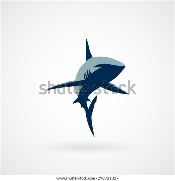 Shark Logo Sign Two Colors Vector Stock Vector (Royalty Free) 290921027