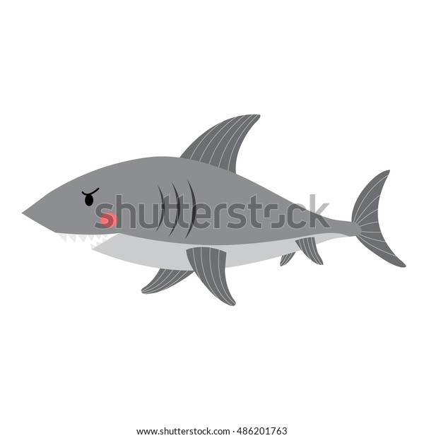 Shark Side View Animal Cartoon Character Stock Vector (Royalty Free ...