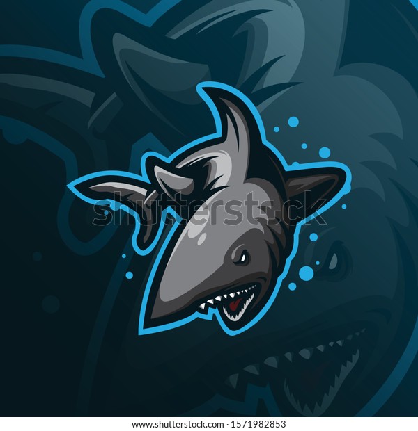 Shark Sniper Mascot Logo Design Vector 스톡 벡터(로열티 프리) 1571982853 ...