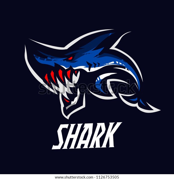 Shark Team Mascot Logo Template Stock Vector (Royalty Free) 1126753505 ...