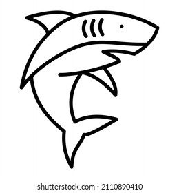 Shark Vector Outline Icon Isolated On Stock Vector (Royalty Free ...