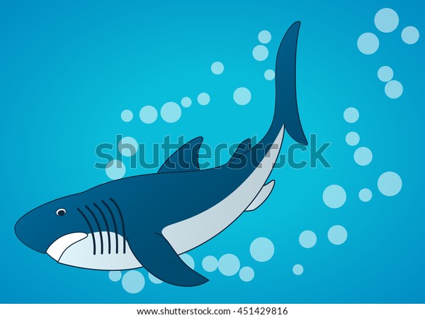 Shark Water Marine Background Vector Illustration Stock Vector (Royalty ...