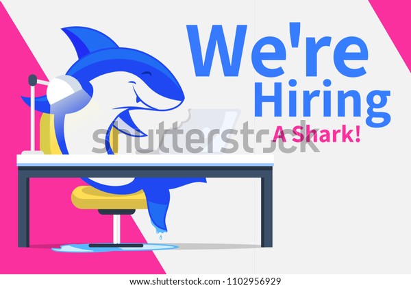 Shark Work Office Illustration Stock Vector (Royalty Free) 1102956929 ...