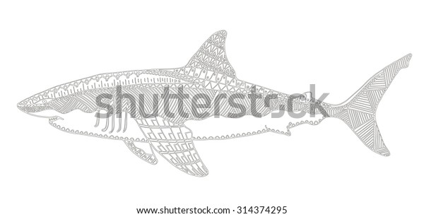 Stock vektor „Shark Zentangle Stylized Vector Illustration Pattern ...