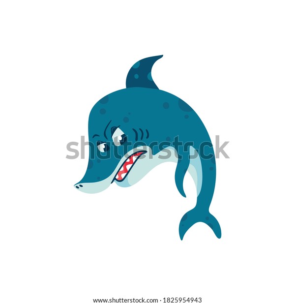 Sharks Cartoon Style Comic Sharks Emotions Stock Vector (Royalty Free ...