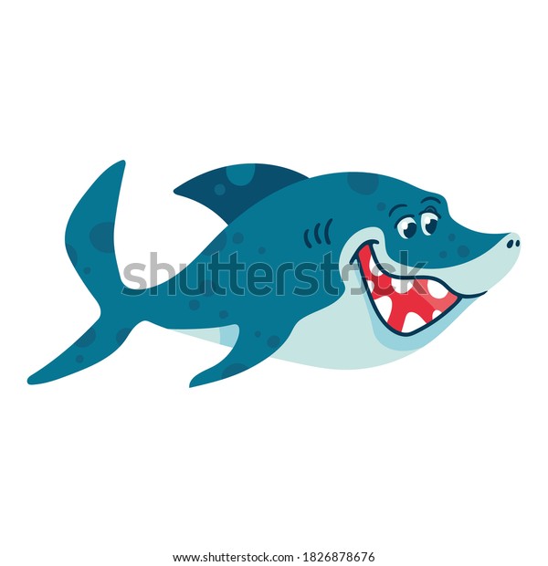 Sharks Cartoon Style Comic Sharks Emotions Stock Vector (Royalty Free ...