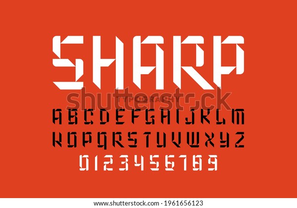 Sharp Style Font Alphabet Letters Numbers Stock Vector (Royalty Free ...