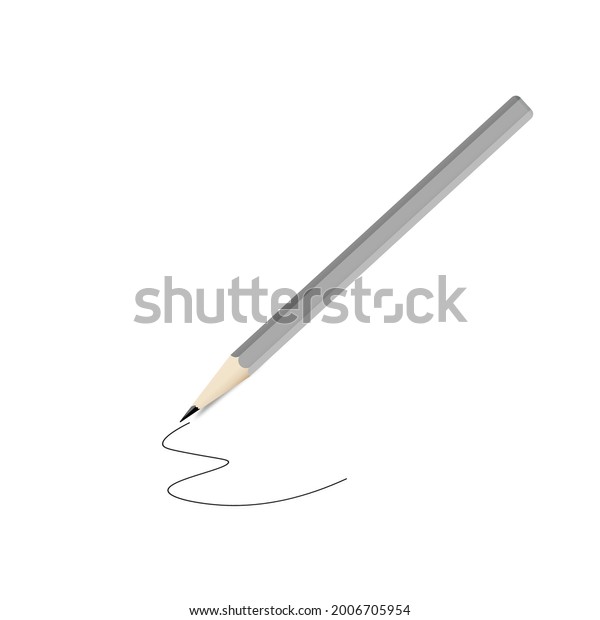 Sharp Wooden Pencil Drawing Writing School Stock Vector (Royalty Free ...