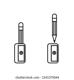 Sharpener Pencil Design Logo Icons Stock Vector (Royalty Free ...