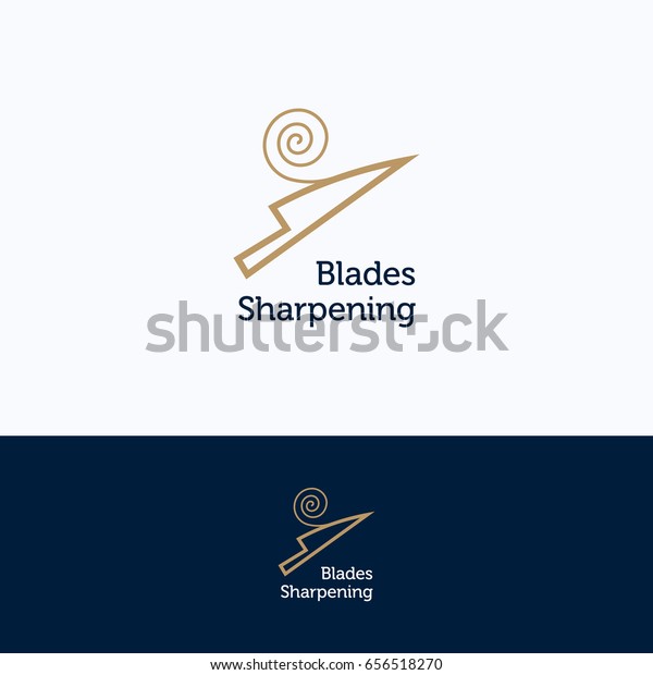 Sharpening Service Spiral Logo Knife Sharpening Stock Vector (Royalty ...