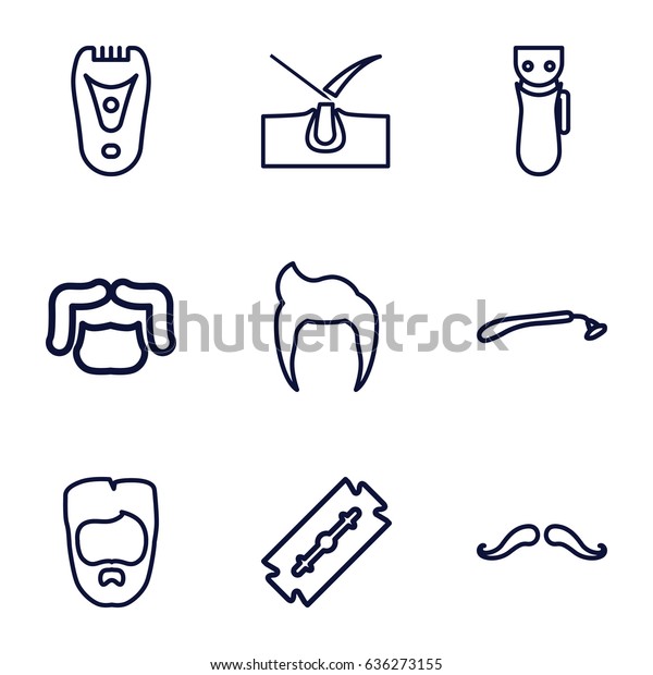 Shave Icons Set Set 9 Shave Stock Vector (Royalty Free) 636273155