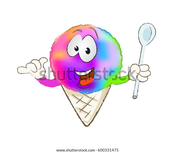 Shaved Ice Cartoon Character Smiling Making Stock Vector (Royalty Free ...