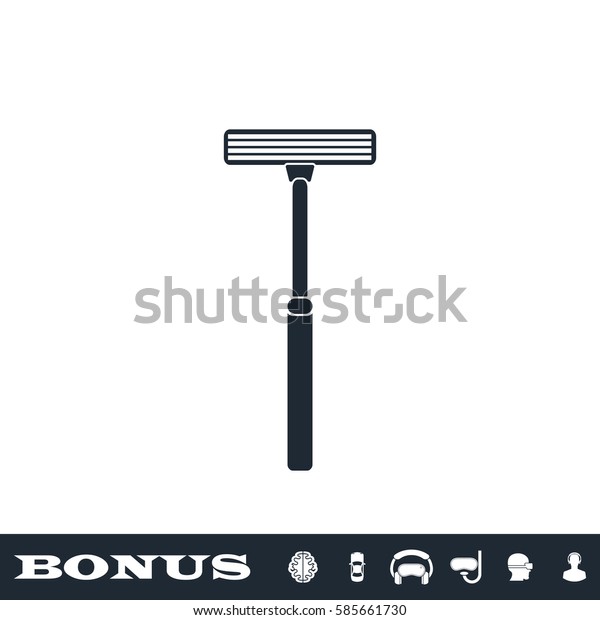 Shaving Razor Icon Flat Black Pictogram Stock Vector (Royalty Free ...