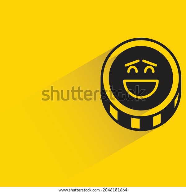 Shay Face Coin Emoticon Shadow On Stock Vector (Royalty Free) 2046181664