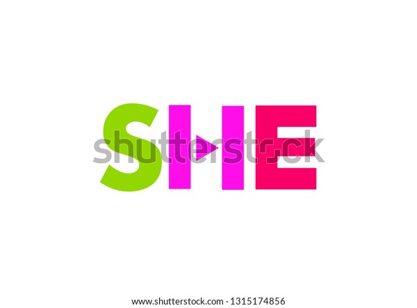 she logo design. she typography. she icon