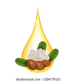 Vektor Stok Shea Butter Isolated White Background Vector (Tanpa Royalti ...