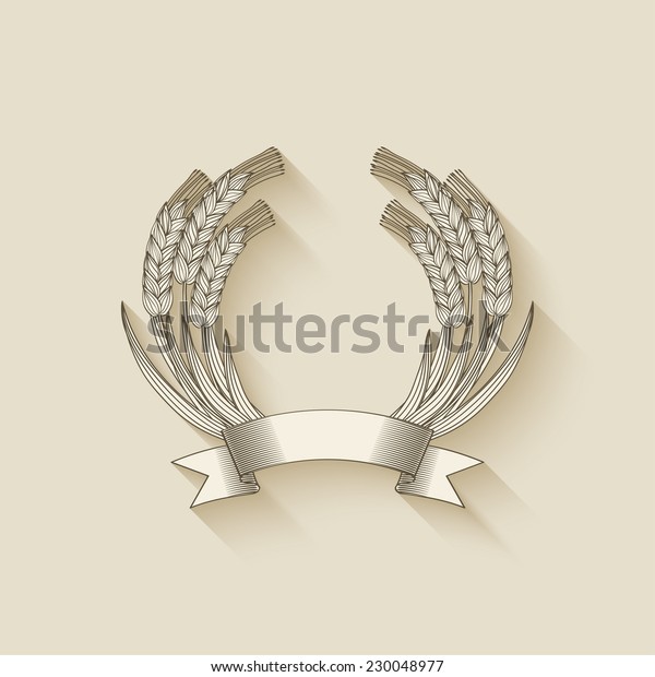 Sheaf Wheat Ribbon Vector Illustration Eps Stock Vector (Royalty Free ...