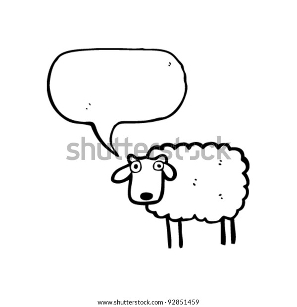 Sheep Cartoon Speech Bubble Stock Vector (Royalty Free) 92851459