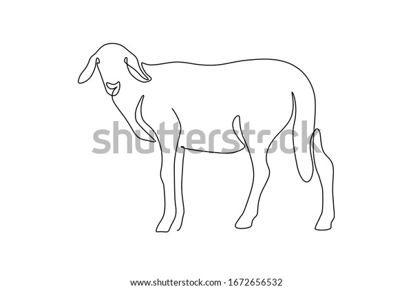 Sheep Continuous Line Art Drawing Style Stock Vector (Royalty Free ...
