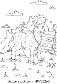 Sheep Contour Stock Vector (Royalty Free) 49788268 | Shutterstock