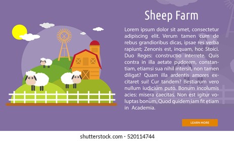 Sheep Farm Conceptual Banner Stock Vector (Royalty Free) 520114744 ...