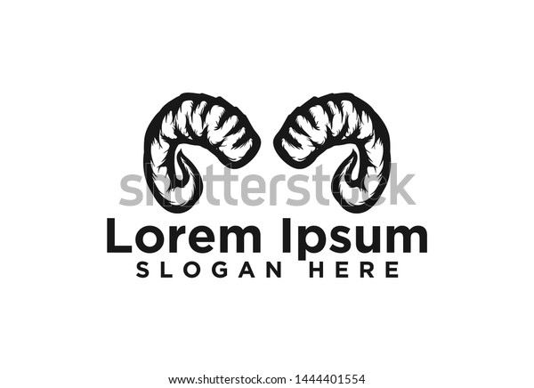 Sheep Goat Horn Ram Logo Design: Vector có sẵn (miễn phí bản quyền ...