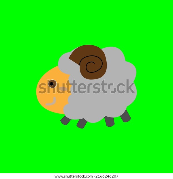 Sheep Graphic Vector Illustration Green Background Stock Vector ...