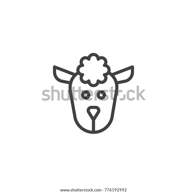 Sheep Head Line Icon Outline Vector Stock Vector (Royalty Free ...