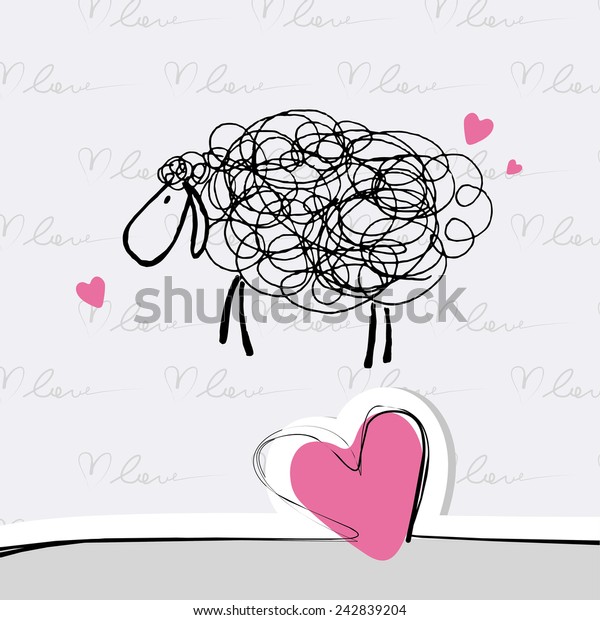 Sheep Hearts Vector Illustration Stock Vector (Royalty Free) 242839204 ...