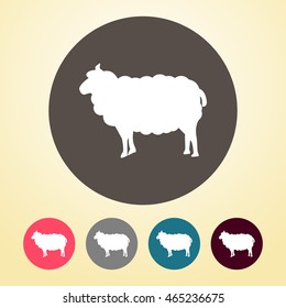 Sheep Icon Round Shape Stock Vector (Royalty Free) 465236675 | Shutterstock