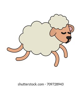 Sheeping Jumping Cartoon Isolated Vector Illustration Stock Vector ...
