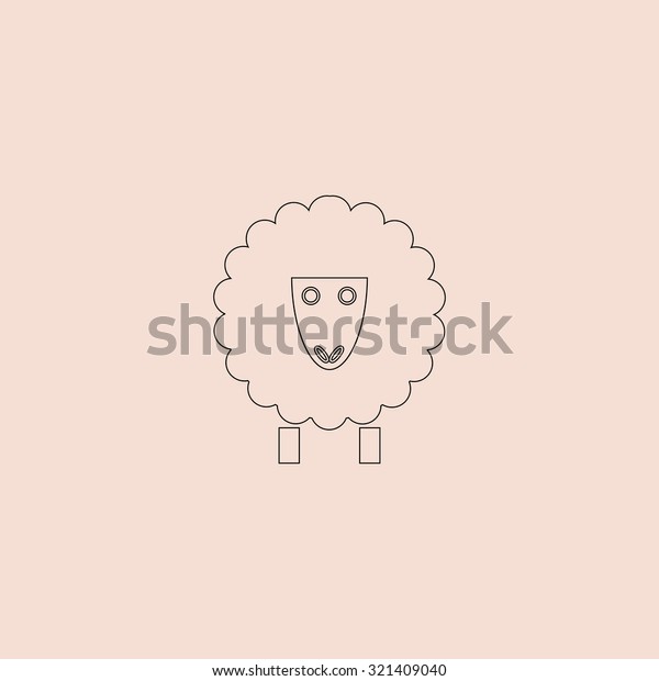 Sheep Outline Vector Icon Simple Flat Stock Vector (Royalty Free ...
