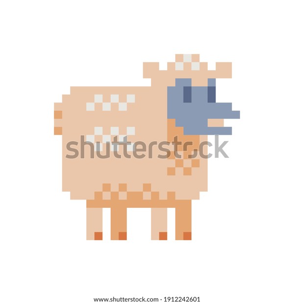 Sheep Pixel Art Icon Cute Lamb: เวกเตอร์สต็อก (ปลอดค่าลิขสิทธิ์ ...