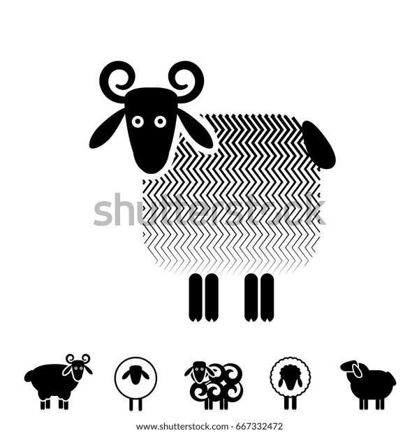 Sheep Ram Icon Logo Template Pictogram Stock Vector (Royalty Free ...